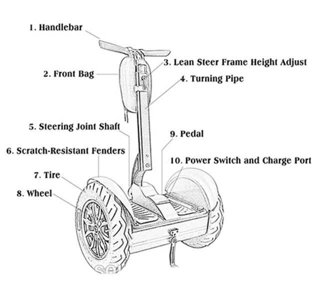 리튬 전지 Segway 전기 스쿠터 전기 2륜 전차를 균형을 잡아 2개의 바퀴 각자